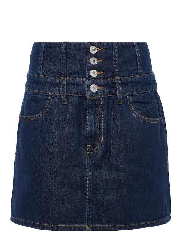 RE/DONE Corset High-rise Denim Miniskirt - Blue