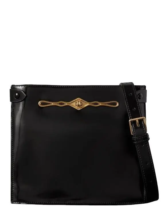 METIER Fernando Jorge Stowaway Embellished Patent-leather Shoulder Bag - Black