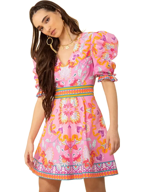 Hale Bob Skylar Poplin Dress - Pink