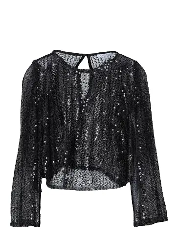 Topshop Top With Sequins - Black