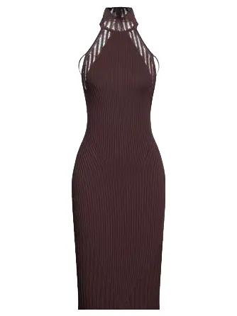 ANDREĀDAMO Ribbed Knit Midi Dress - Brown