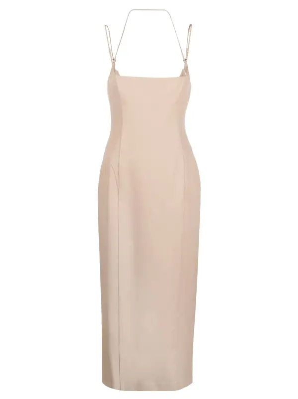Attico Panelled Virgin-wool Dress - Neutrals