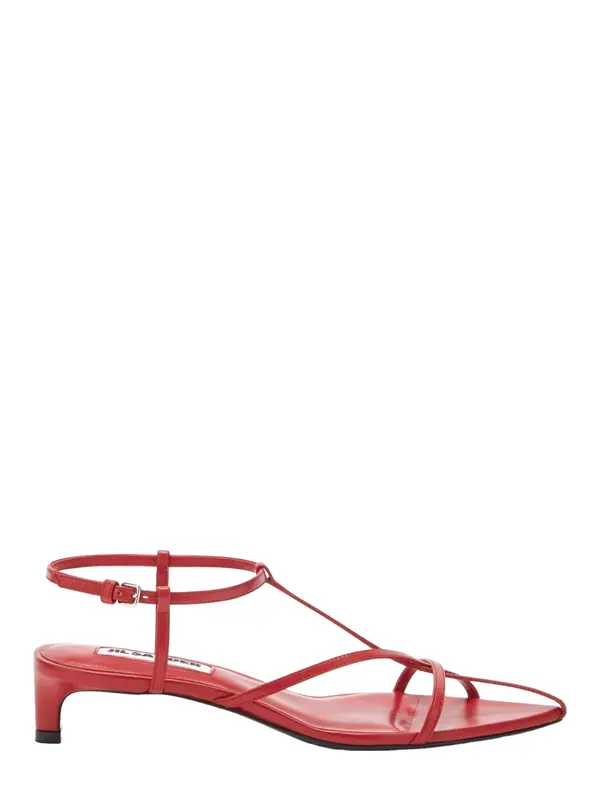 JIL SANDER Pointed Open-toe Leather Sandals - Red