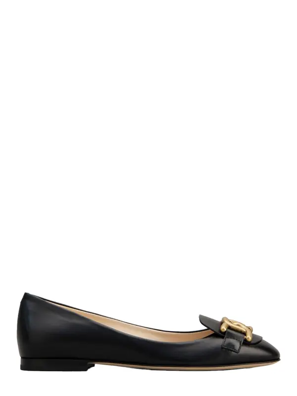 TOD'S Logo-plaque Ballerina Shoes - Black