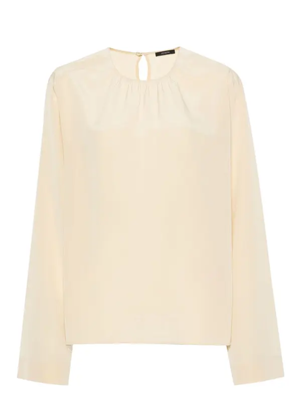 JOSEPH Braidwood Silk Blouse - Neutrals