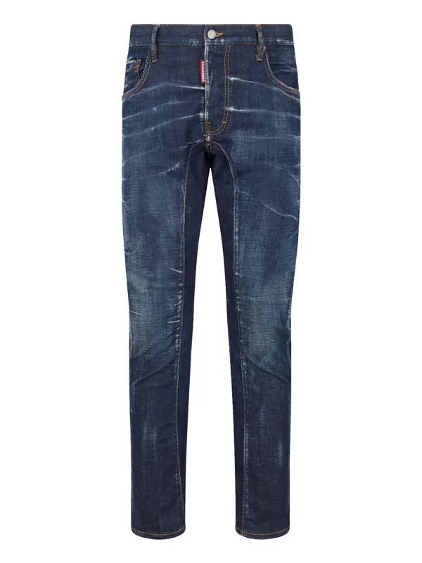 Dsquared2 Straight-leg Jeans With Logo Appliqu - Blue