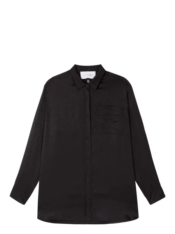 AZ FACTORY Lounge Polka-dot Jacquard Shirt - Black