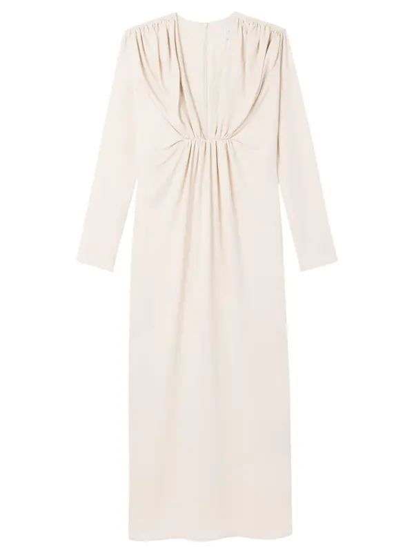 AZ FACTORY Aphrodite Gathered Midi Dress - Neutrals