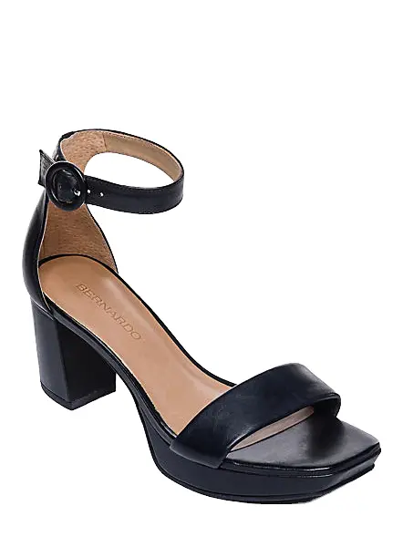 Bernardo Carla Block Heel Sandals - Black