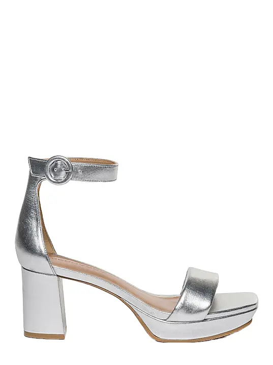 Bernardo Carla Buckled High Heel Sandals - Silver