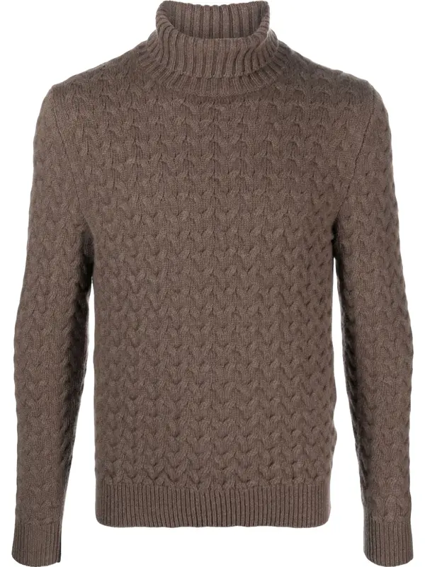 Fedeli Roll-neck Jumper - Brown