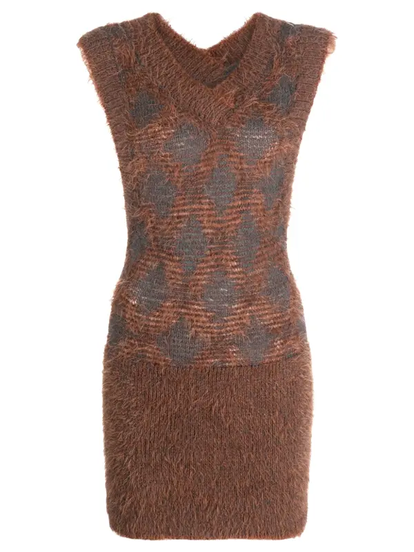 KNWLS Pogona Knitted Mini Dress - Brown