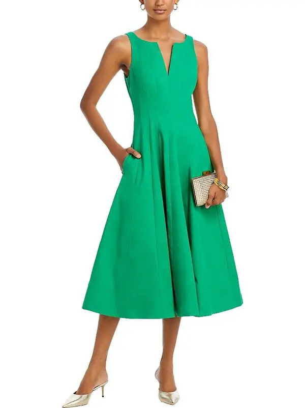 Aqua Paneled Midi Dress - Green