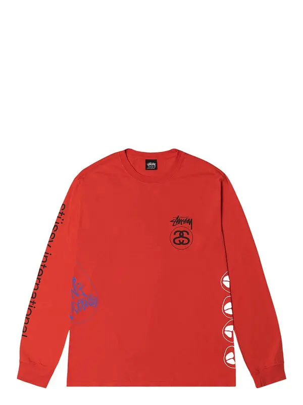 StÜssy Test Strike Pigment Dyed Long-sleeve Tee 'tomato - Red