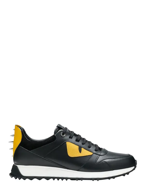 Fendi Leather Monster Sneakers - Black