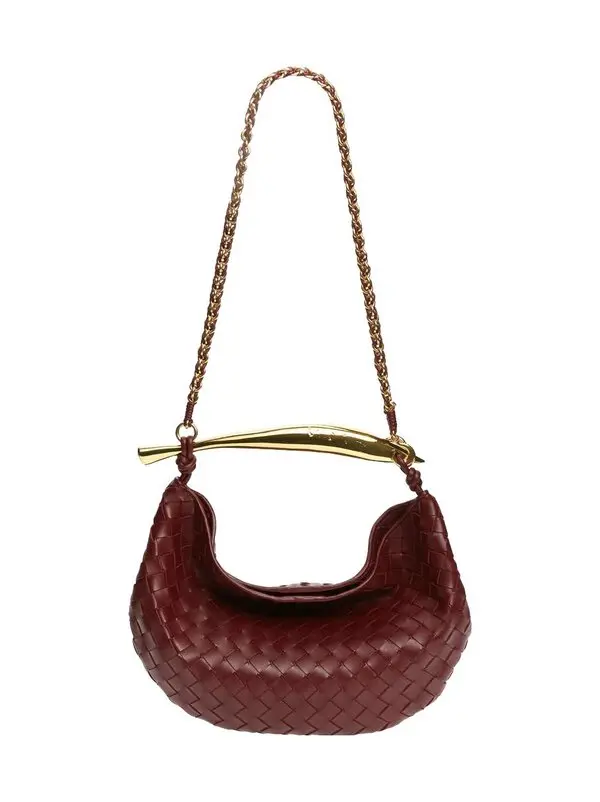 Bottega Veneta Small Sardine Intrecciato Top Handle Bag - Barolo/brass
