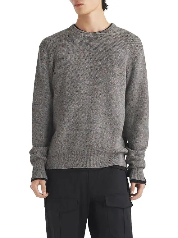 Rag & Bone Dexter Marled Organic Cotton Blend Sweater - Grey