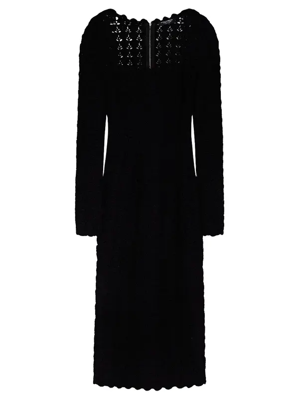 Dolce & Gabbana Crocheted Wool-cashmere Midi Dress - Black