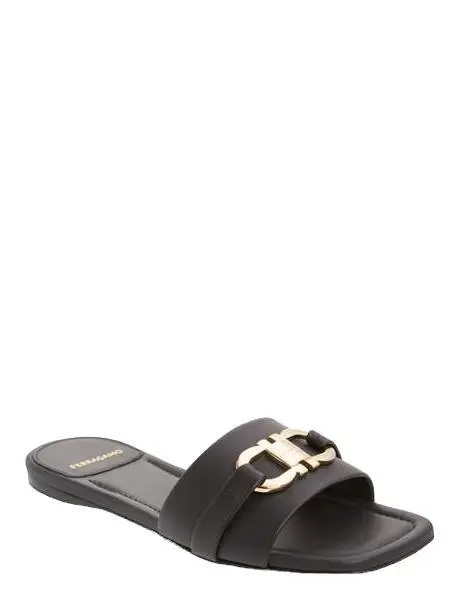 FERRAGAMO Leah Slide Sandal - Black