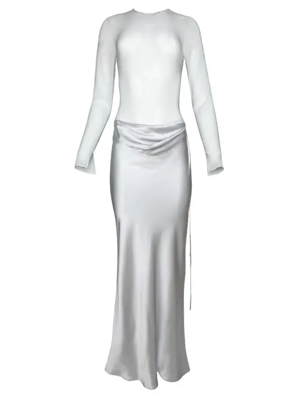 Christopher Esber Sheer Torso Dress - Silver