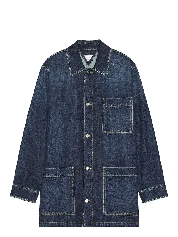 Bottega Veneta Medium Wash Indigo Denim Jacket - Mid Blue