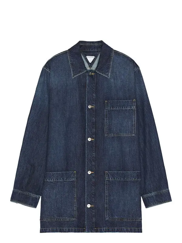 Bottega Veneta Medium Wash Indigo Denim Jacket - Mid Blue