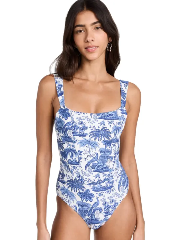 Staud Adelaide One-piece - Blue Toile