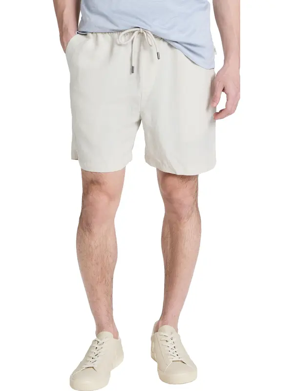 Onia Air Linen Pull-on Shorts - Stone