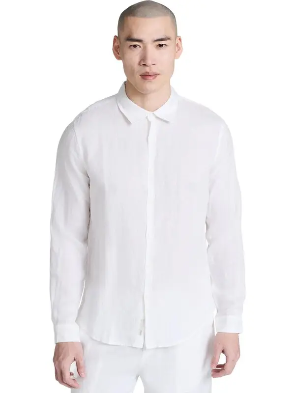 Onia Air Linen Long Sleeve Shirt - White