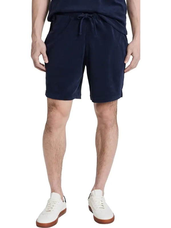 Onia Towel Terry Pull On Shorts - Deep Navy