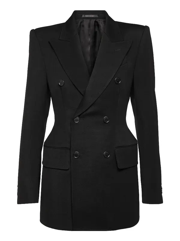 Balenciaga Hourglass Wool Blazer - Black