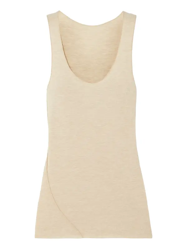 DEIJI STUDIOS Recycled Ribbed-knit Tank - Cream