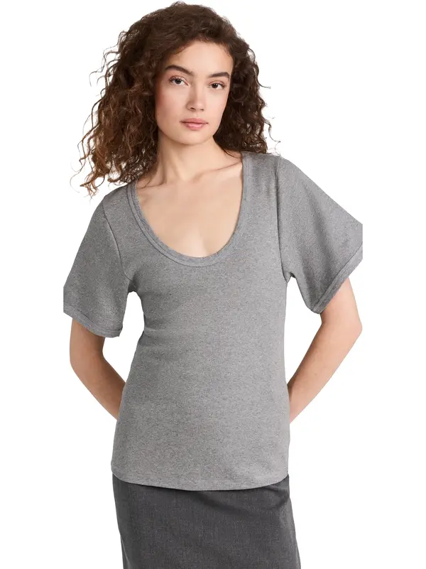 BY MALENE BIRGER Lunai Tee - Grey Melange
