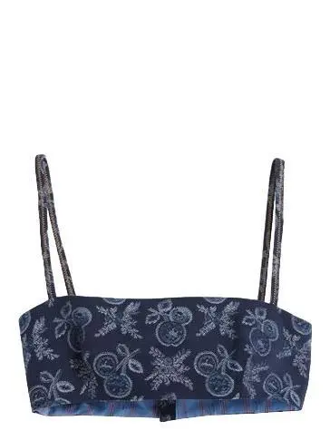 Etro Floral Jacquard Crop Top - Navy
