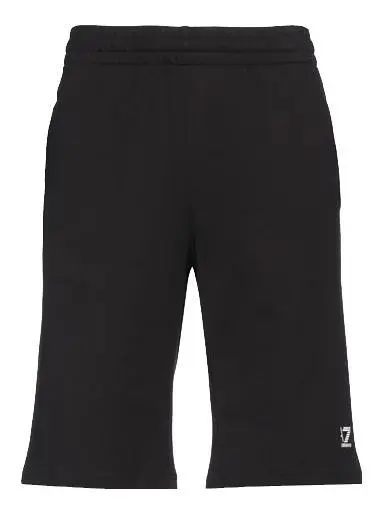 EA7 Cotton Blend Athletic Shorts - Black