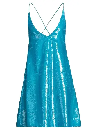 GANNI Mini Sequined Dress - Blue