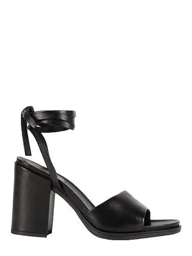 HAZY Leather Tie Sandals - Black
