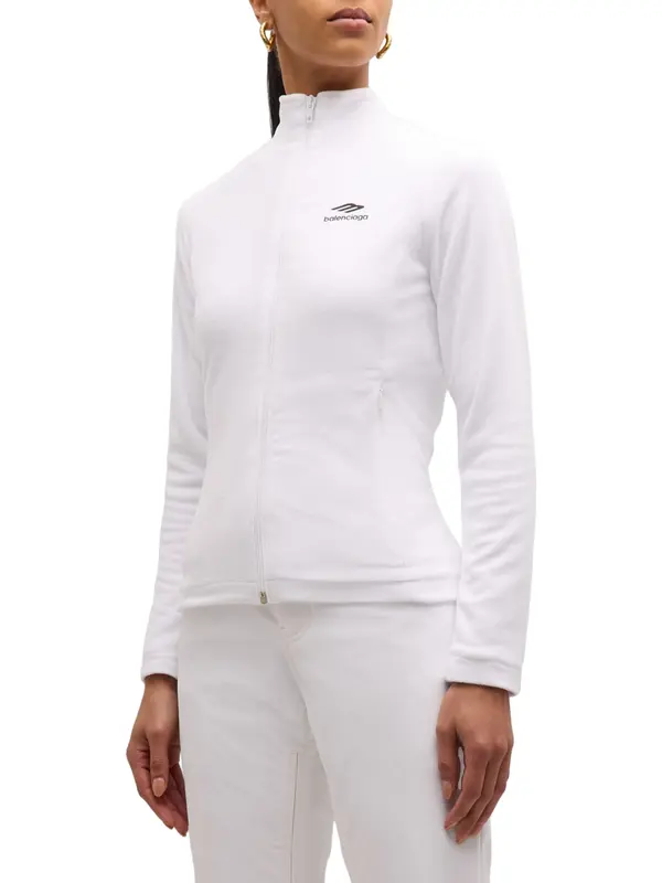 Balenciaga Zip-up Fleece Jacket - 9000 White