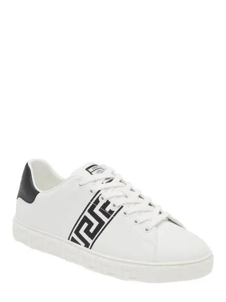 Versace Barocco Greca Jacquard Sneakers - 2w020-white Black