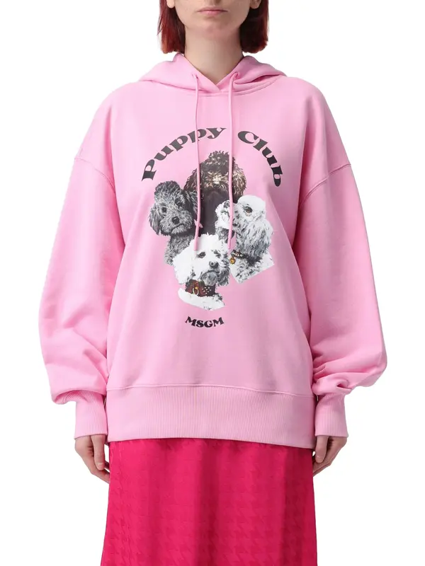 MSGM Printed Jersey Sweatshirt - Pink