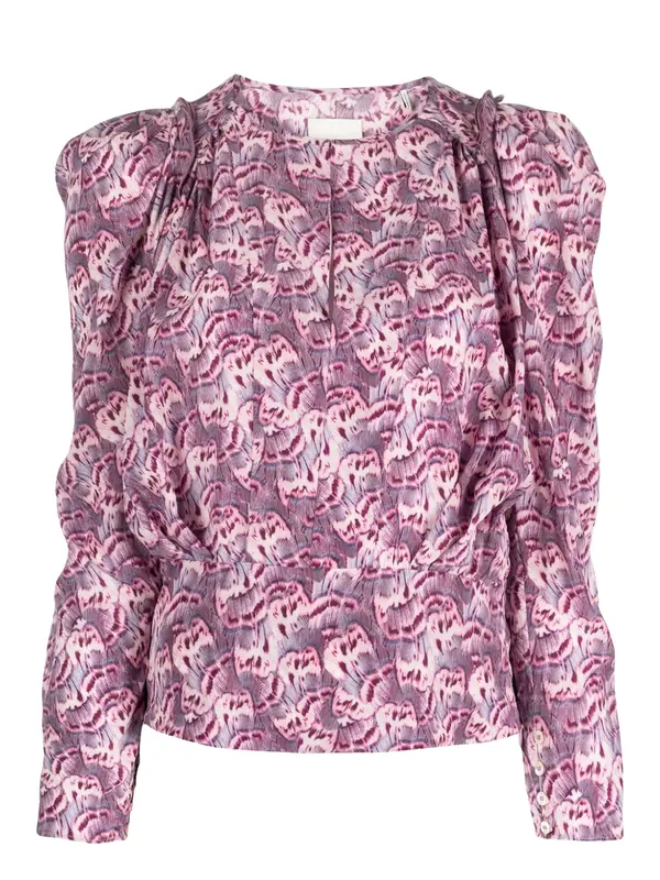 Isabel Marant Zarga Graphic-print Blouse - Purple