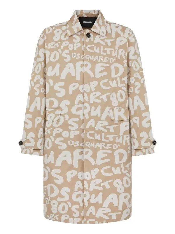 Dsquared2 Logo-print Trench Coat - Neutrals