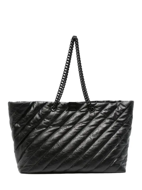 Balenciaga Large Crush Quilted Tote Bag - Black