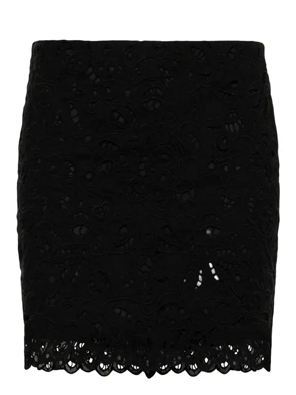 Isabel Marant Dina Embroidered Mini Skirt - Black