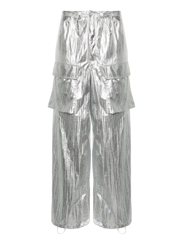 MAISON MARGIELA Drawstring-fastening Metallic Trousers - Silver