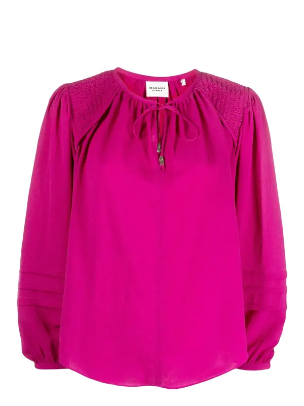 MARANT ETOILE Lamaya Tie-neck Blouse - Pink