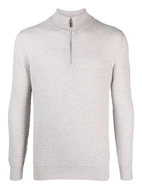 CRUCIANI Half-zip Jumper - Grey