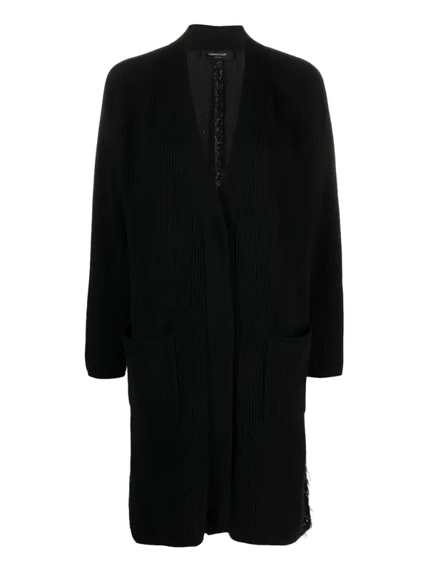 Fabiana Filippi Bouclé-detailing Knitted Cardigan Coat - Black