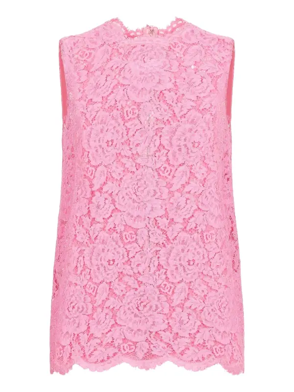 Dolce & Gabbana Cordonetto Lace Top - Pink