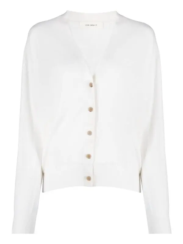 LISA YANG Buttoned V-neck Cardigan - White